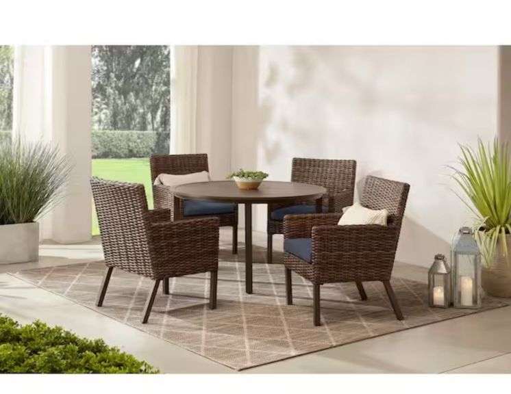 Chairs only Hampton Bay Fernlake 4Piece Brown Wicker Outdoor Patio ...