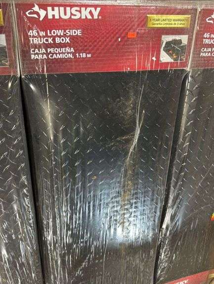 Husky 46.8 in. Matte Black Aluminum Lo-Side Side Mount Truck Tool Box ...