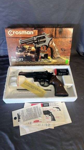 Crossman Model 38C .177 CO2 powered Double Action Revolver in Box ...