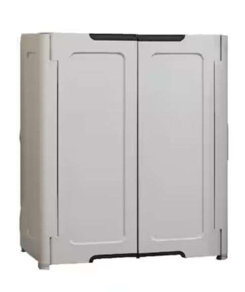 HDX Resin Freestanding Garage Base Cabinet in Light Grey (30 in. W x 36 ...