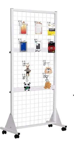 Cathyeen Grid Wall Panel for Display with 2 Heavy Locking Wheels Wire ...