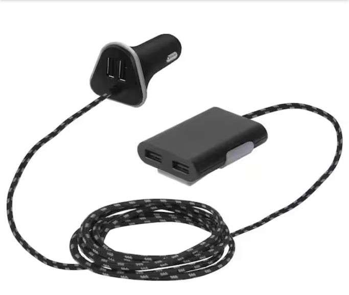 Tech and Go 9.6 Amp 4-Port Front and Back Seat Charger - Metzger ...