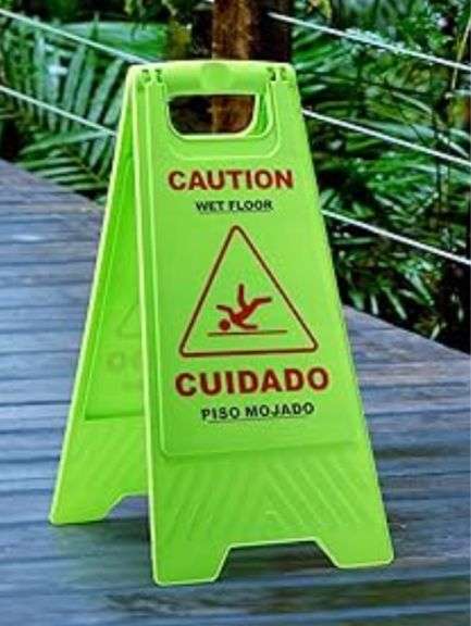 2 Sided Green Warning Signs 24" - Metzger Property Services, LLC