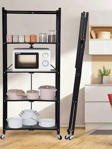 HealSmart 5-Tier Heavy Duty Foldable Metal Rack Storage Shelving Unit ...