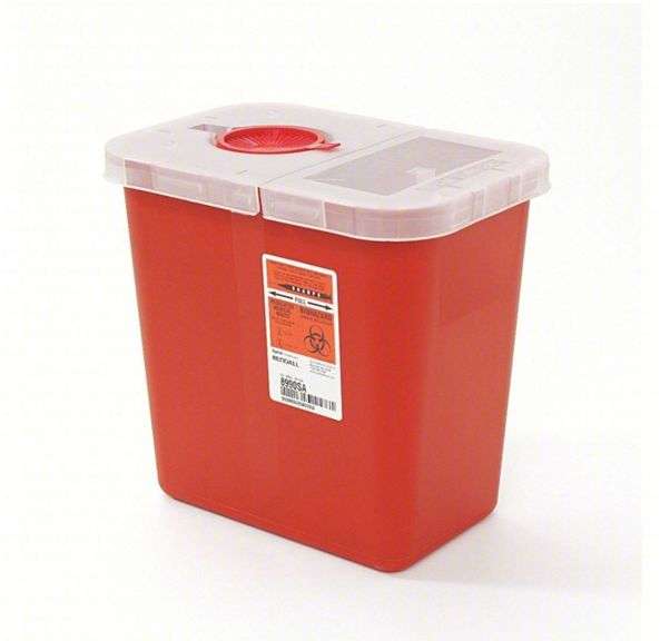 15 Covidien Sharps Container Sharps Container 2 Gallon Capacity Red ...