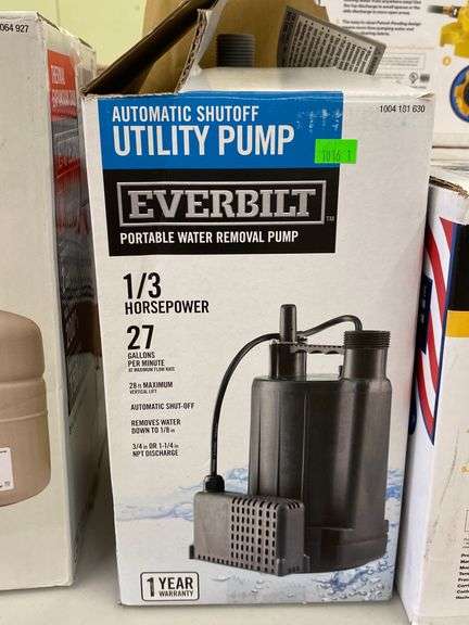 Everbilt automatic shutoff utility pump 1/3hp unknown condition ...