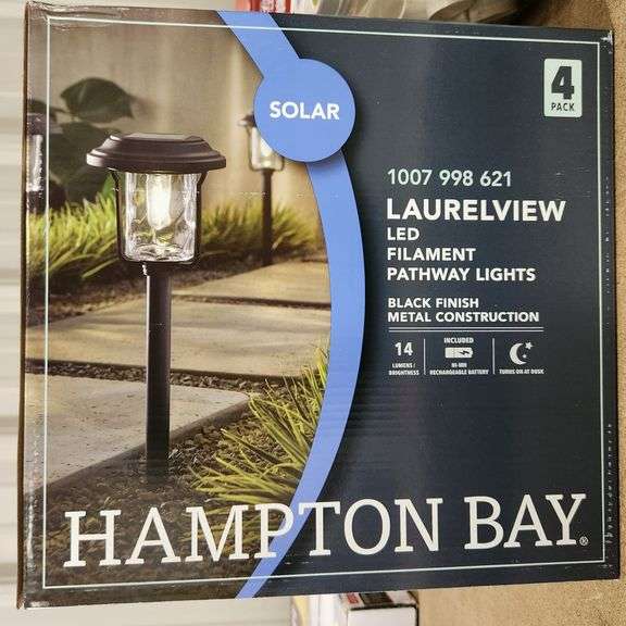 Hampton Bay Laurelview 14 Lumens Black Vintage Bulb LED Weather ...