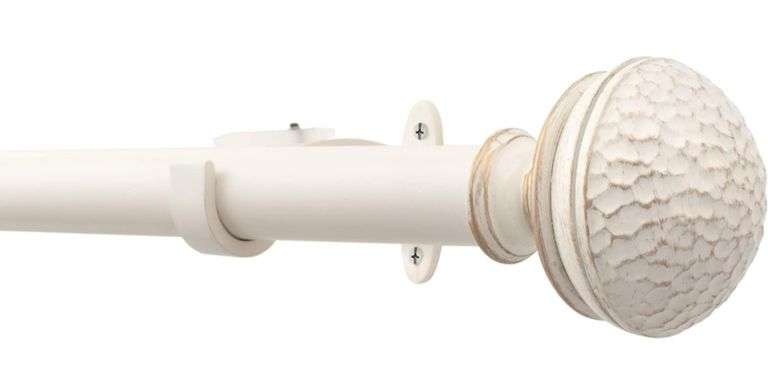 Deco Window 1 Inch Extendable 36"-66" Farmhouse Ivory Curtain Rod for ...