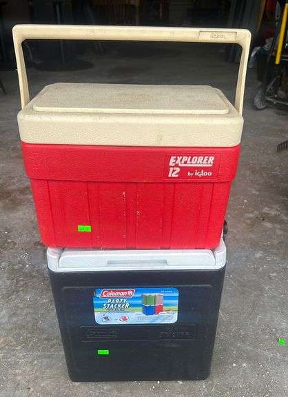 Igloo Explorer 12 Cooler & Coleman Party Stacker Cooler, 20 can ...