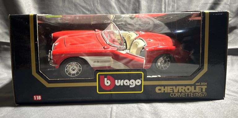 Burago 1957 Chevrolet Corvette 1/18 Scale Die Cast Metal with Plastic ...