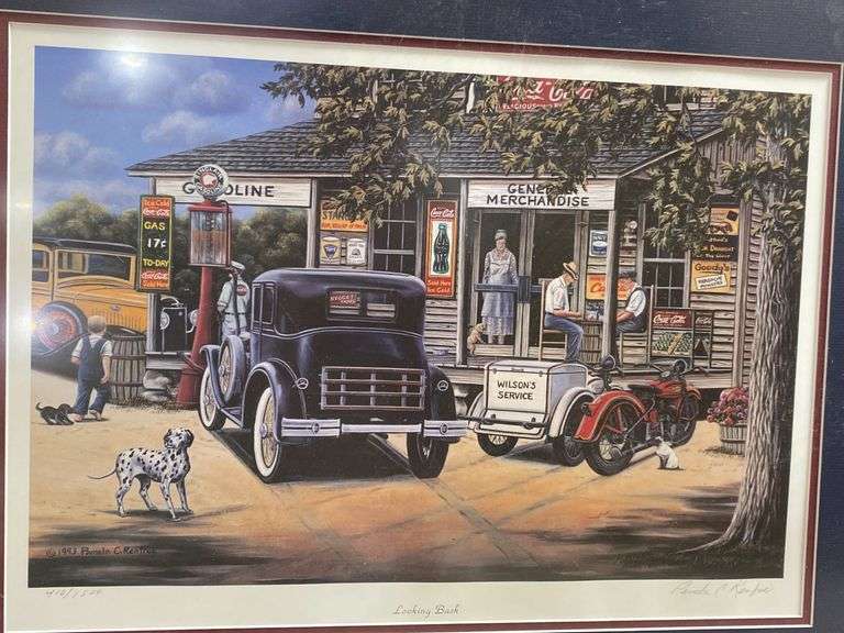 Coca-Cola 1993 Pamela C. Renfroe “Looking Back” framed print 27.5”x22 ...