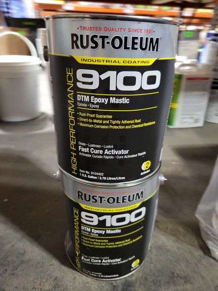 2 Rust-Oleum 9100 DTM Epoxy Mastic Industrial Coating 1Gallon Dents ...