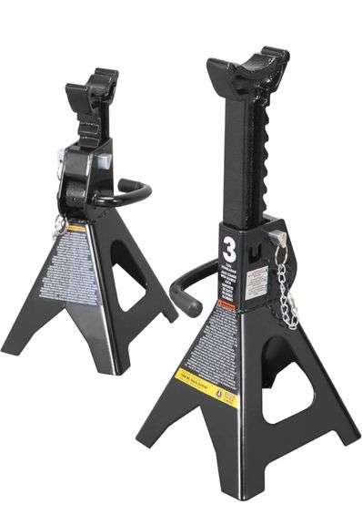 Torin Double Locking Steel Jack Stands, 2 Pack, 3 Ton (6,000 lb), Black ...