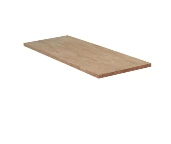 Hampton Bay 6 ft. L x 25 in. D Unfinished Hevea Solid Wood Butcher ...