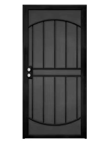 Unique Home Designs 36 in. x 80 in. Arcada Black Surface Mount Outswing ...