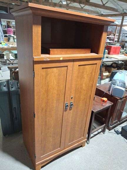 Wood Computer Cabinet 31" x 20" x 68" - Metzger Property Services, LLC