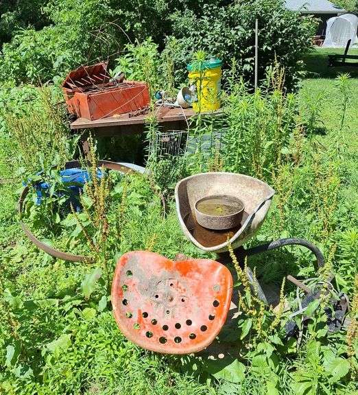 Metal scrap as shown in pictures, potters wheels, metal table 60x30x29 ...