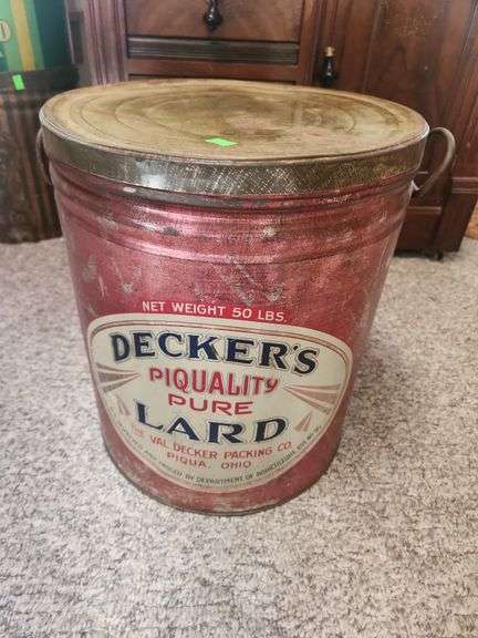 Deckers 50lbs lard tin - Metzger Property Services, LLC