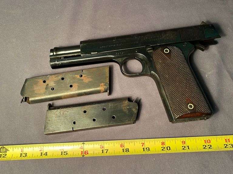 Colt .45 cal. Pistol, has 2 clips & hard case, has rust, serial 5576 ...