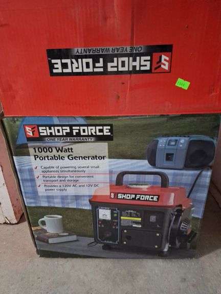 Shop force 1000w generator - appears to be new in box - Metzger ...