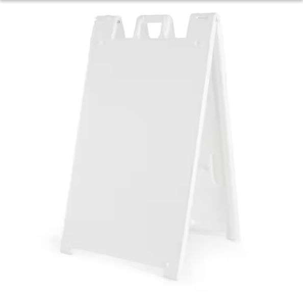 3- PLASTICADES Signicade 24 in. W x 36 in. H White Plastic Portable ...