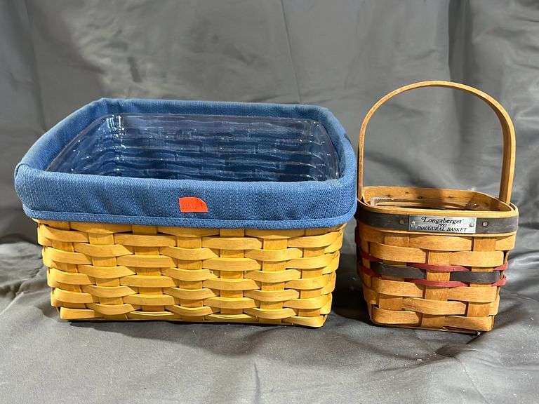 Longaberger 1993 Inaugural Basket, Longaberger 2001 Basket with Liner ...