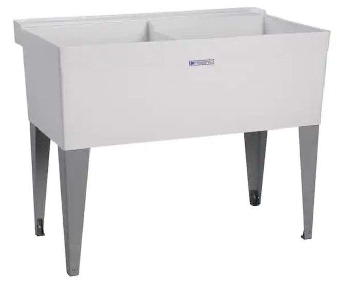 MUSTEE Utilatub 40 in. x 24 in. x 33 in. Thermoplastic Floor Mount ...