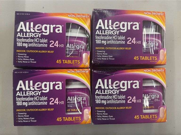 4 bottles Allegra Allergy fexofenadine HCI 45 tablets - Metzger ...