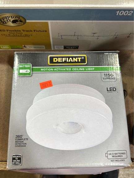 Defiant 360-Degree White Motion Activated Battery Powered Indoor ...