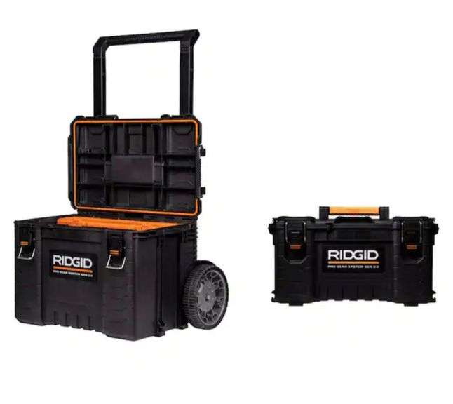 RIDGID Pro Gear System Gen 2.0 Stackable Rolling Tool Box and 22 in ...