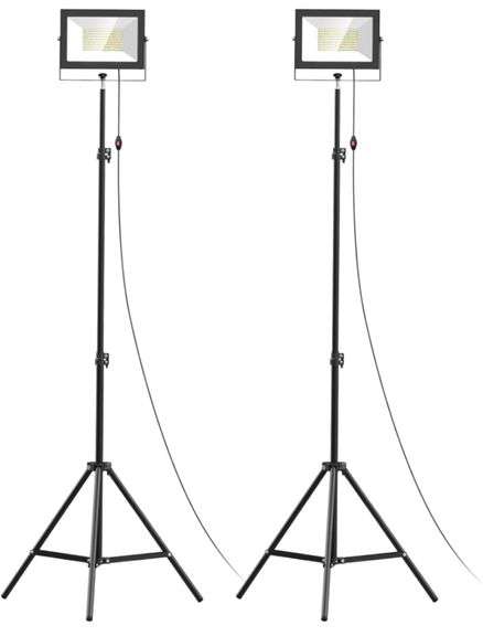 Rechargeable Led Work Light with Stand: 2 Set 22000 Lumen 200W Led ...