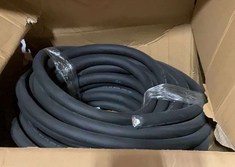 Portable Cord 3 Conductors 6 AWG Wire Size EPDM Rubber Black 100 Ft Lg ...