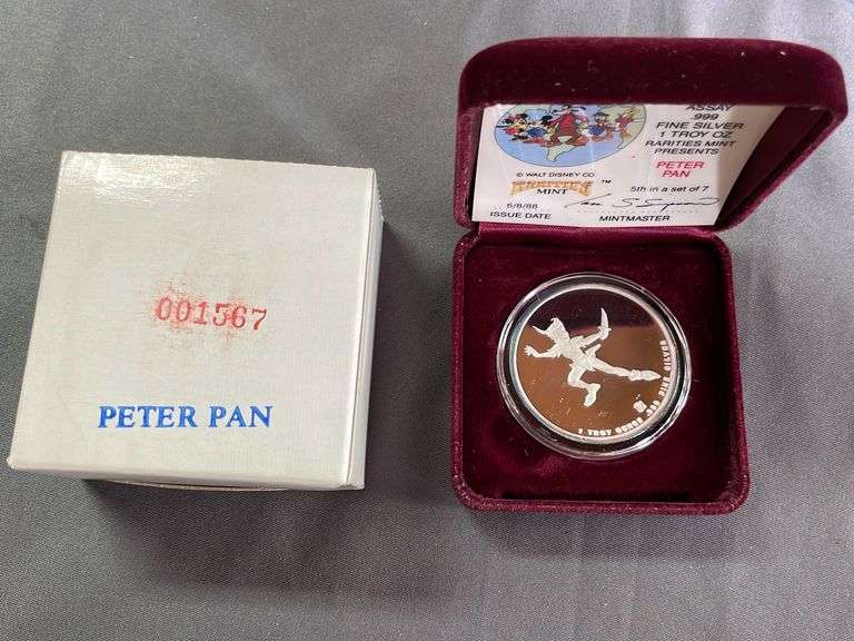Walt Disney Co. Peter Pan 1 Oz. Silver Round 5 of 7 (not brown ...