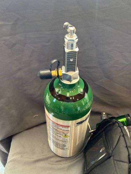 2- Portable Oxygen Tanks 15”, carrier, supplies - Metzger Property ...