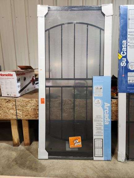 Unique Home Designs 36 in. x 80 in. Arcada Black Surface Mount Outswing ...