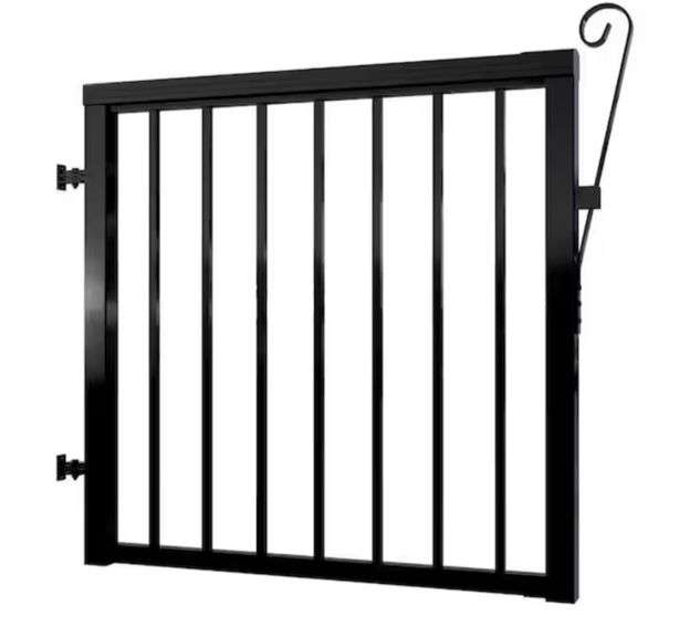 Peak Aluminum Railing 42 in. x 40 in. Black Aluminum Deck Railing ...