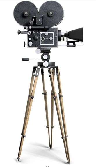 SP12147 Old Fashioned Hollywood Movie Camera Movie Set Prop Cardboard ...