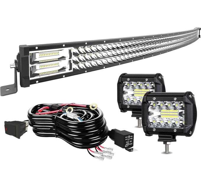 LED Light Bar TURBO SII 40/42 Inch 576W Curved Triple Row Flood Spot ...
