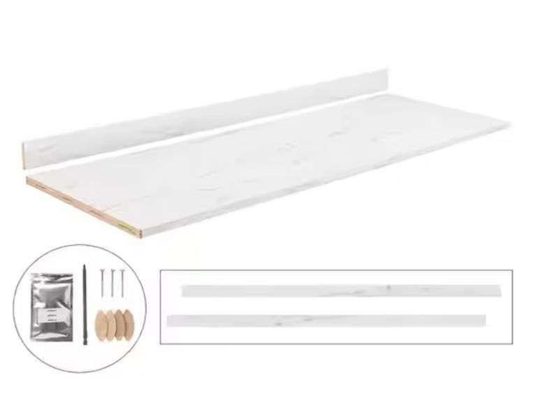 VT INDUSTRIES 8 ft. White Laminate Countertop Kit with Left and right ...