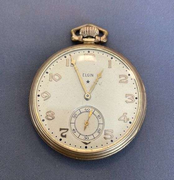 1938 Elgin 12S 15 Jewel 10Kt Gold Filled Pocket Watch - Metzger ...