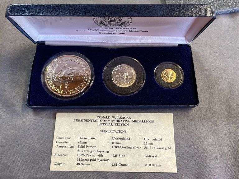Fortieth President Ronald Reagan Presidential Commemorative Medallions ...