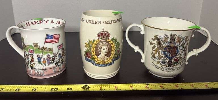 Royal Doulton, Copeland Spode and Alison Gardiner English Royalty cups ...