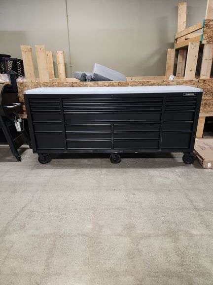 Husky rolling tool chest with Stainless steel top 84" W x 24"D x 39"H ...
