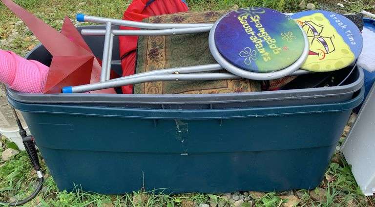 2 Plastic Storage Containers (no lids), Metal Star 22”, Break Time ...