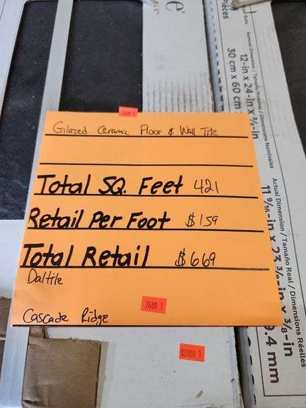 421 sq. Ft daltile cascade Ridge slate 12" x 24" glazed Ceramic Floor ...