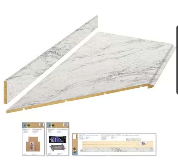 Hampton Bay 8 ft. Left Miter Laminate Countertop Kit Included in ...