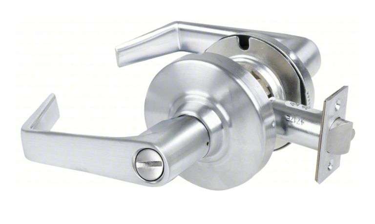 SCHLAGE Door Lever Lockset Grade 2 Straight Return Lever Satin Chrome ...