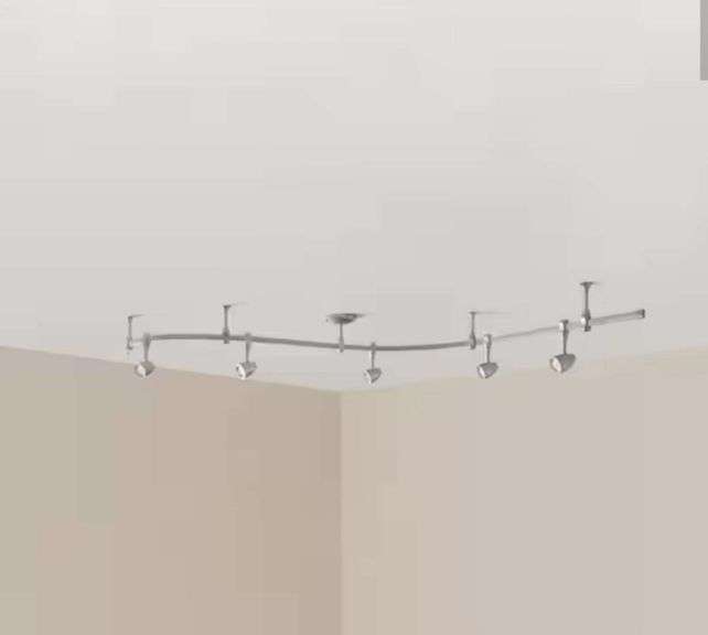 Hampton Bay 8 ft. Silver 5-Light Integrated LED Flex Track Lighting Kit ...
