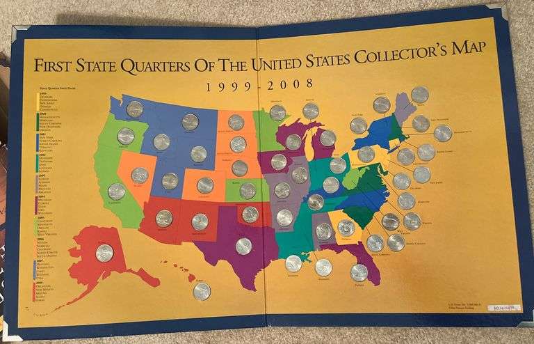 First State Quarters of the United States Collectors map with all the ...