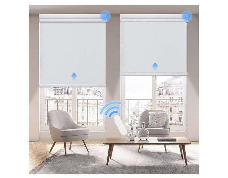 Grandekor Motorized Roller Shade with Remote Control,Motorized Blinds ...